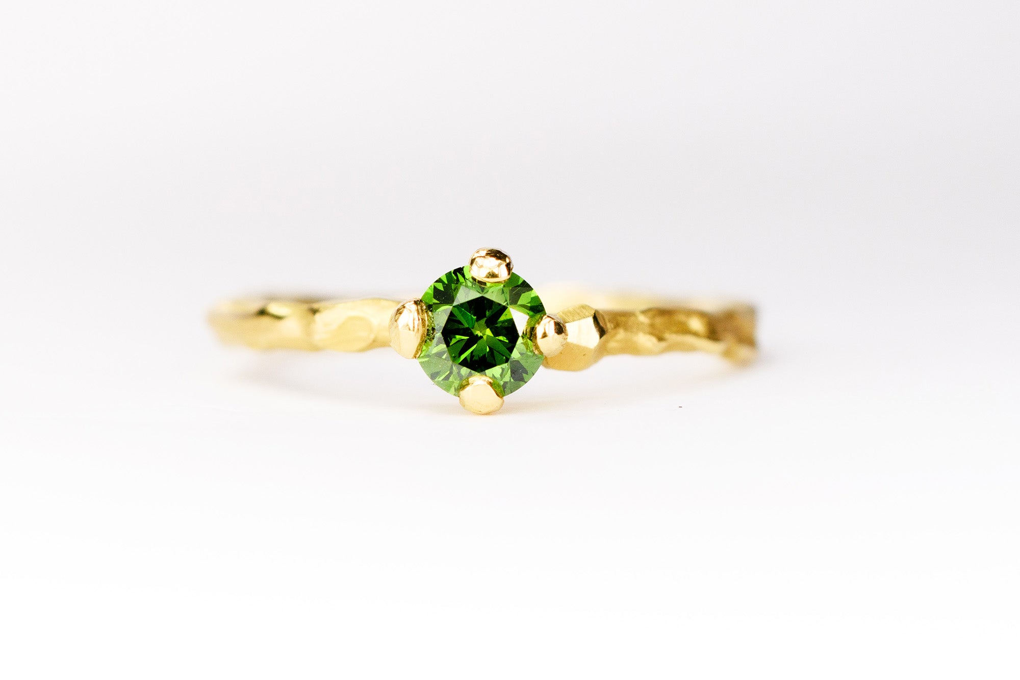 Engagement Twiggy ring with Forest Green Diamond – Saagæ wedding rings ...
